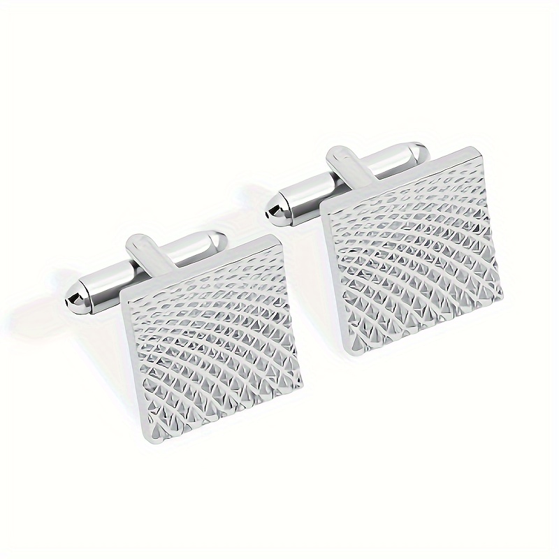 1pair Geometric Stripe Mens Cufflinks Accessories Simple Square Metal ...