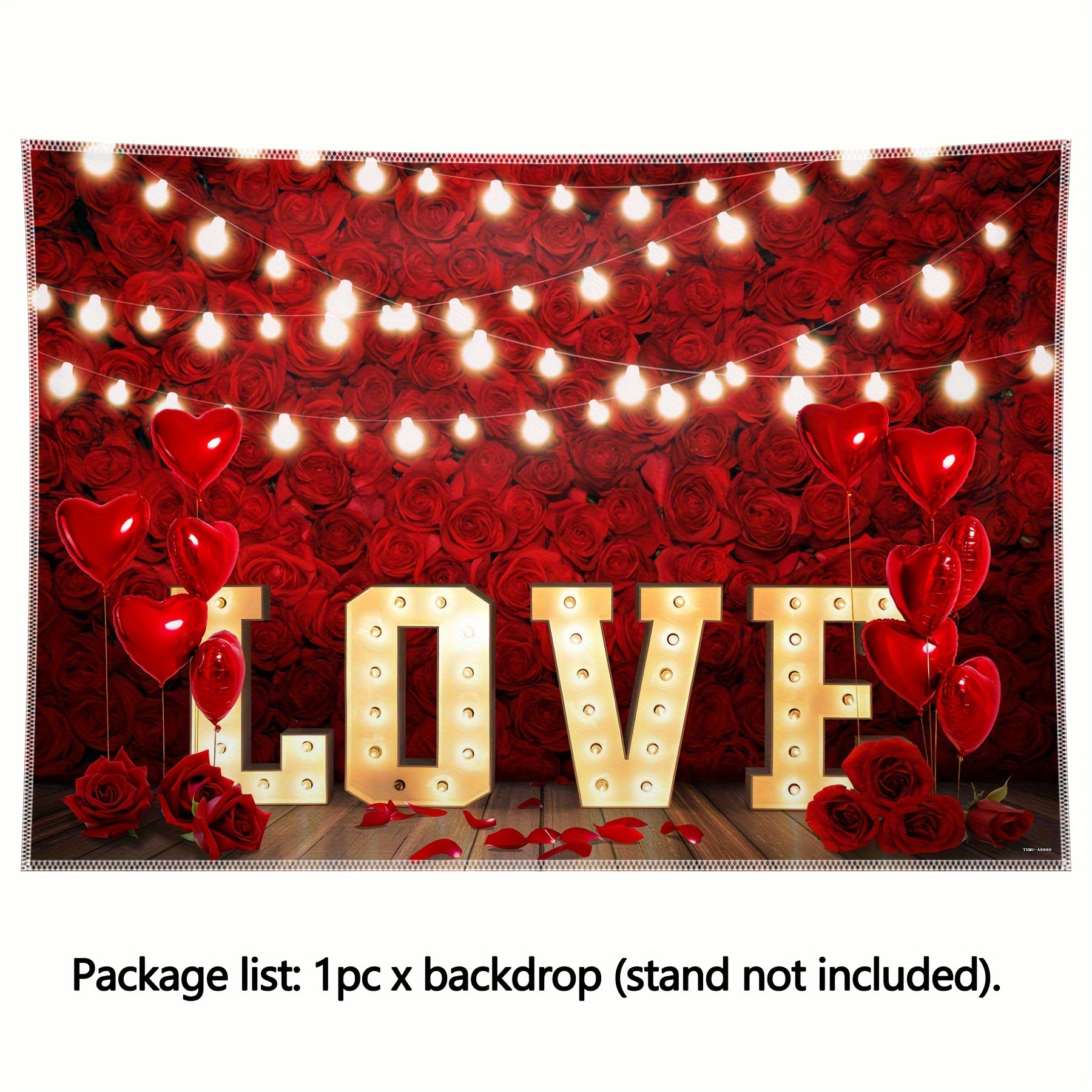 Valentine's Day Polyester Photography Backdrop Red Rose - Temu