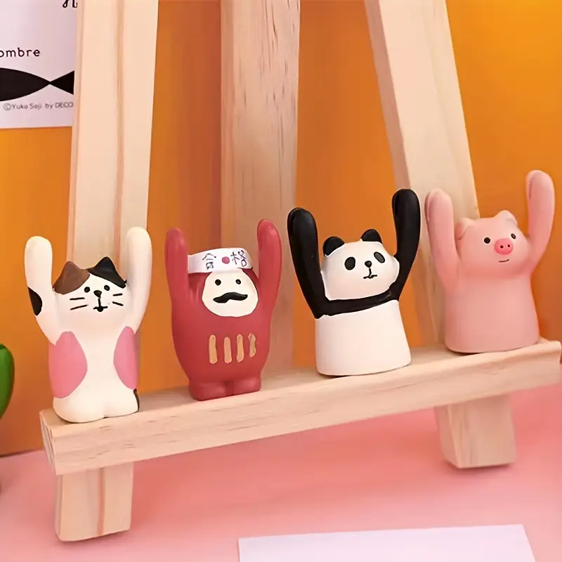 1pc 손을 모으는 창조적 인 만화 사무실 핑크 돼지 영감 메시지 노트 홀더 귀여운 고백 지주 돼지 바탕 화 Temu