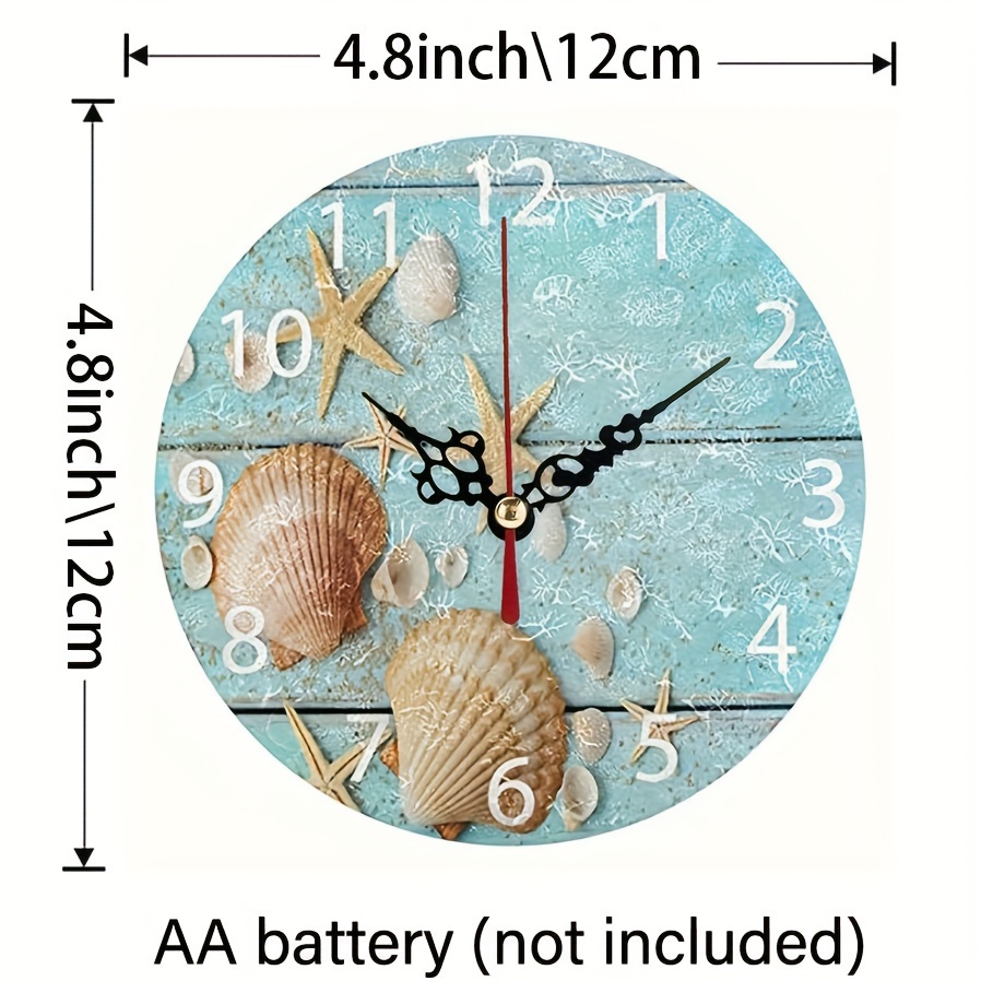 Vintage Marine Seashells Round Wall Clock Silent Non Ticking - Temu ...