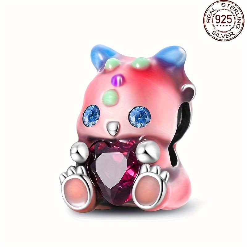Cute Cat Etc Shaped Charm Pendant Inlaid Shiny Zircon 925 - Temu United ...