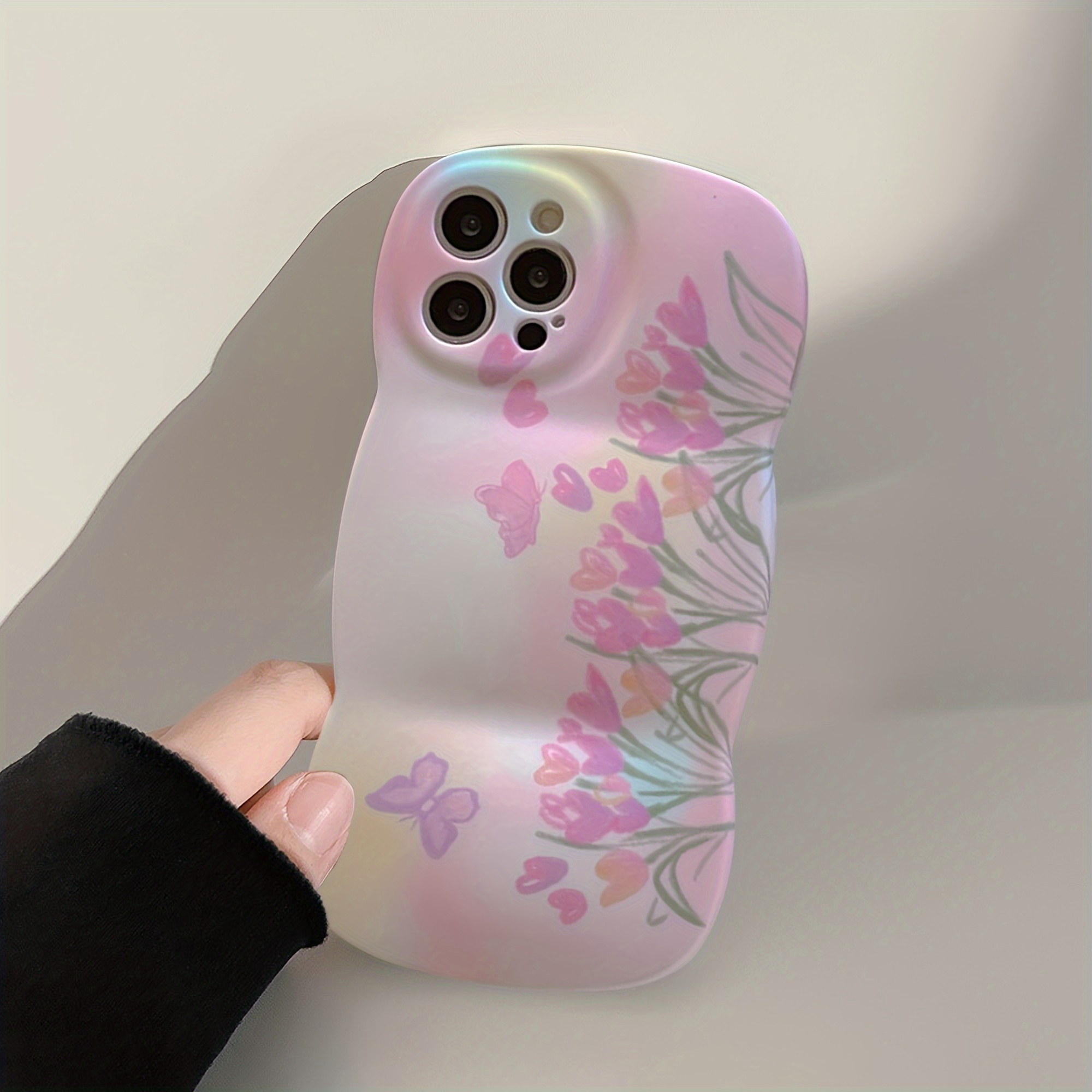 Gradient Butterfly Flower Anti fall Phone Case - Temu New Zealand