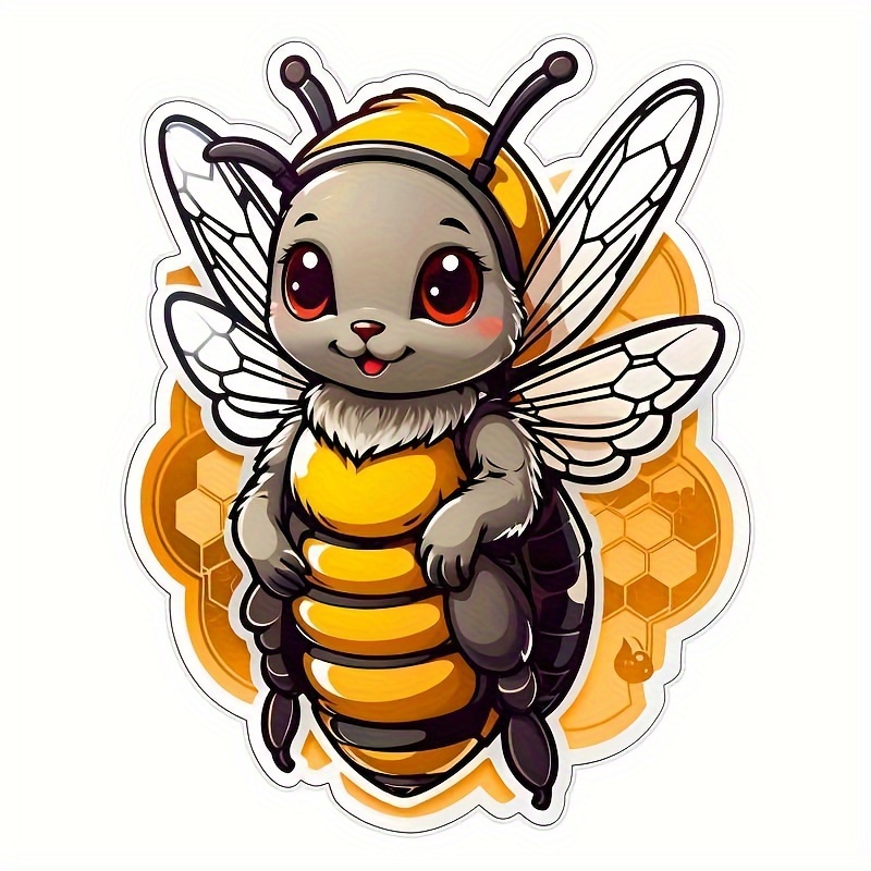 Cute Little Bee Waterproof Sticker For Guitar Skateboard - Temu Australia