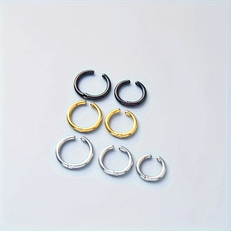 Trendy Stainless Steel Round Ear Clip Simple Men's Ear - Temu