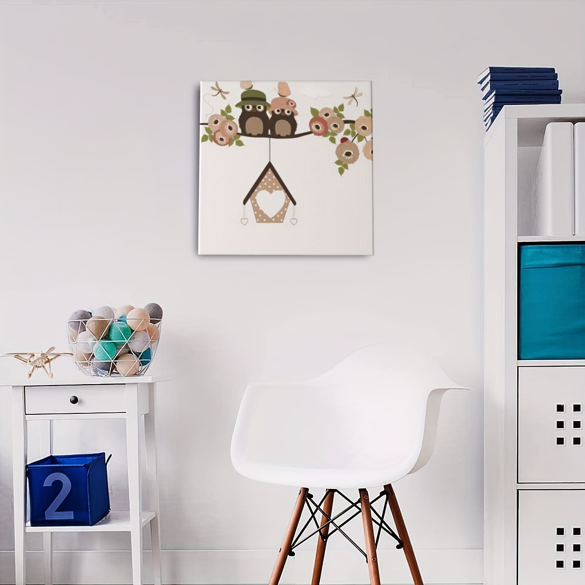 Canvas Prints Wall Art Cute Owls A Branch Roses Text - Temu Australia