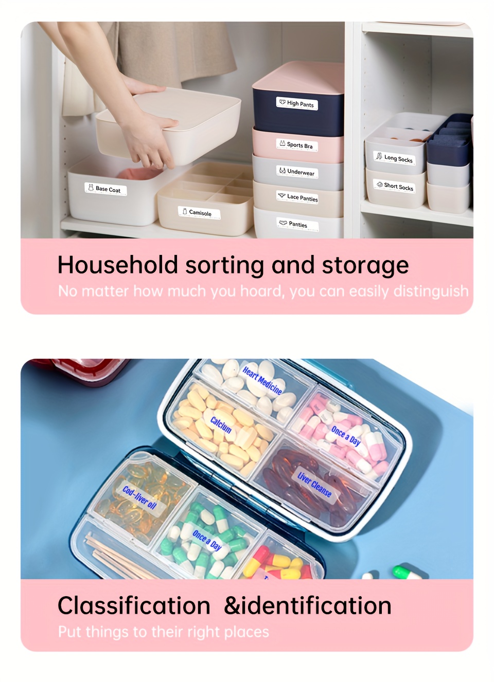 휴대용 무선 라벨 프린터 Ios 및 Android와 호환되는 멀티 보드 가정 및 사무실용 무잉크 감열 인쇄 Temu