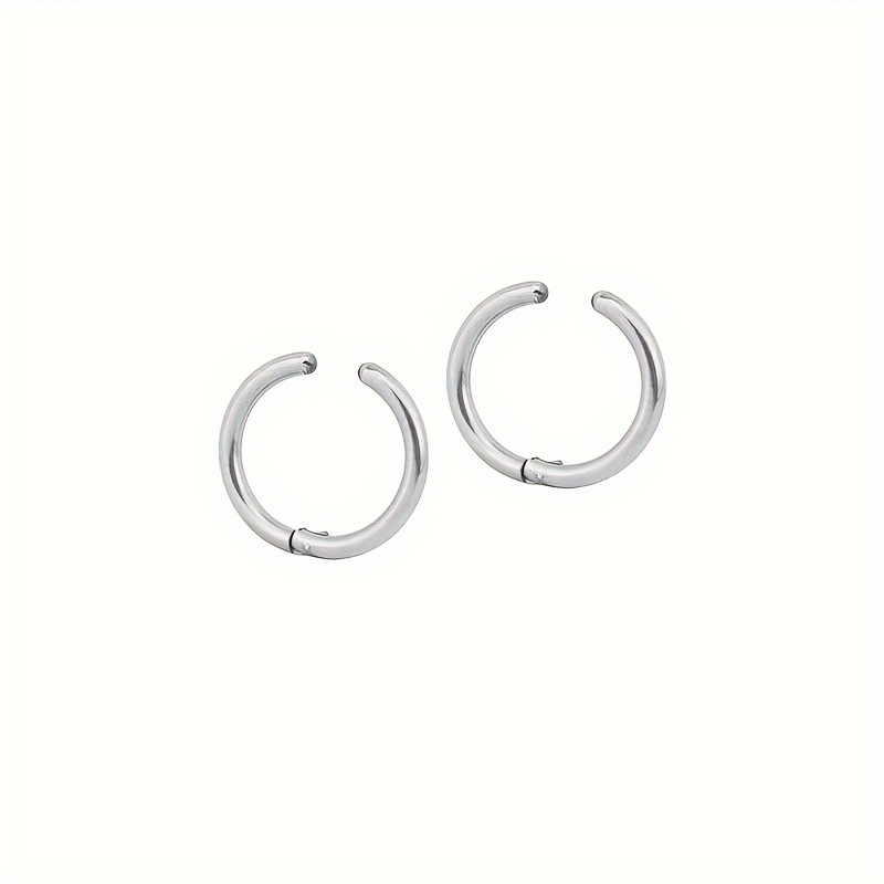 Trendy Stainless Steel Round Ear Clip Simple Men's Ear - Temu