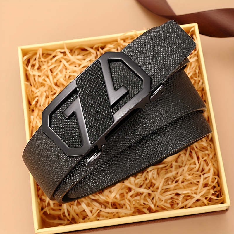 Men's Genuine Leather Automatic Buckle Belt Casual Belt For - Temu ...