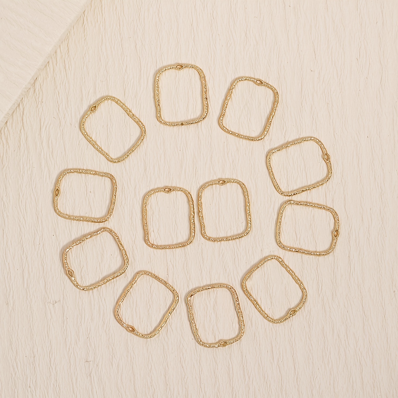 Golden Rectangular Alloy Pendants Jewelry Making - Temu Ireland