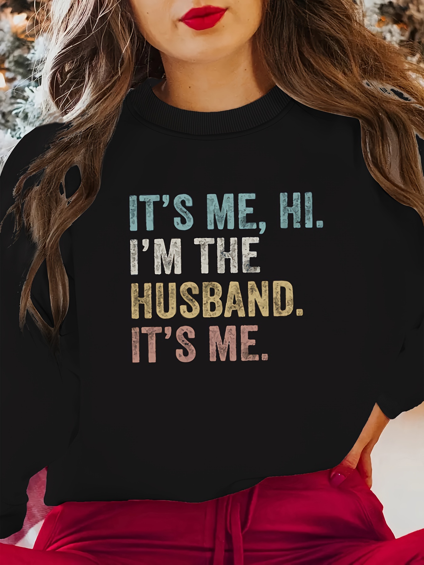 plus size casual sweatshirt women's plus colorful slogan - Temu Australia