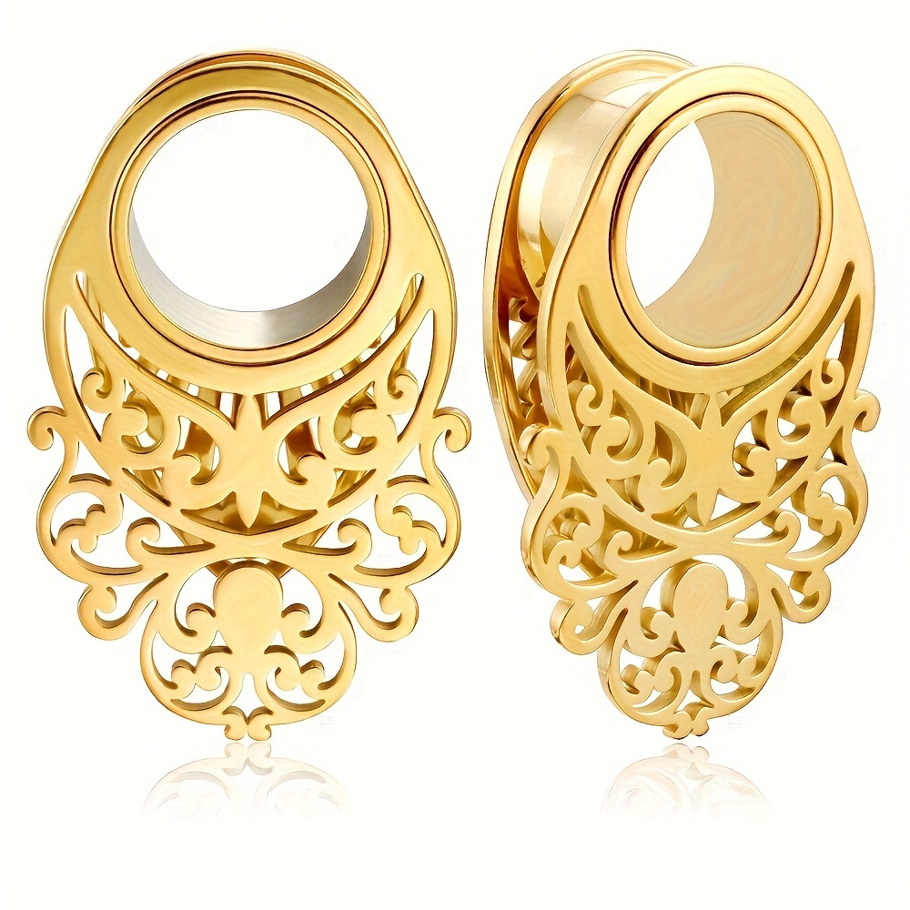 Stainless Steel Hollow Ear Hanging Body Piercing Ear Gauges - Temu ...