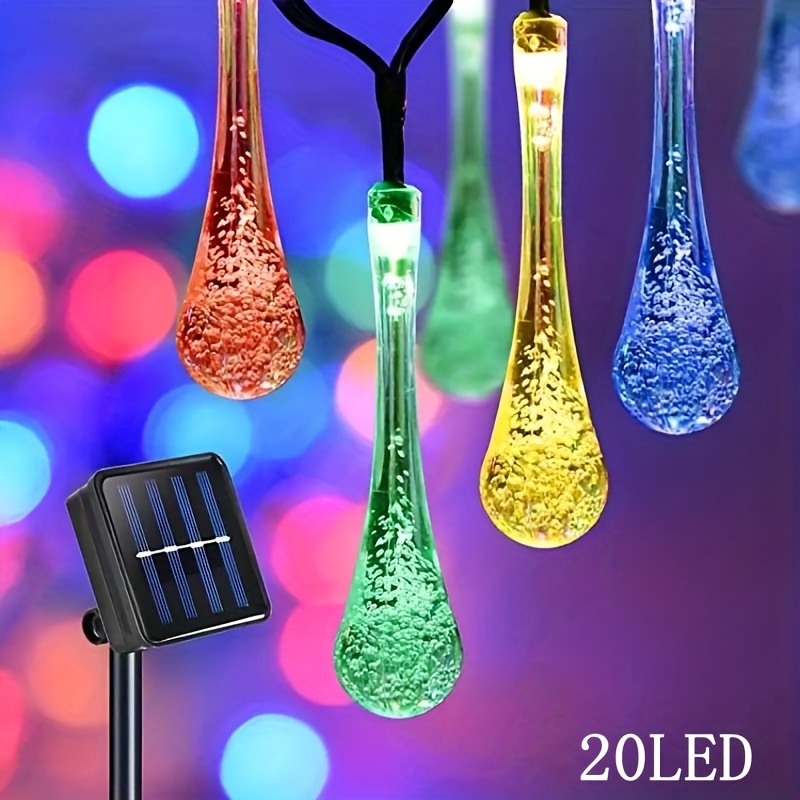 1pc 20led 30led 50led Warm White Colorful Water Drop String Lights ...