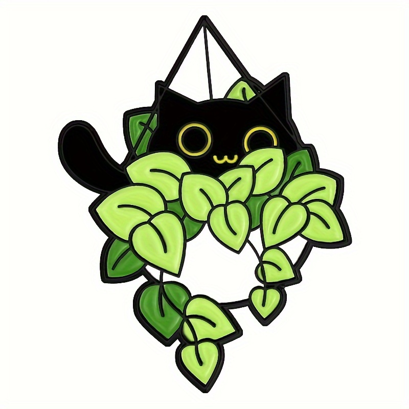 Cats In Plants Enamel Pins Black Cat Potted Plant Brooches - Temu ...