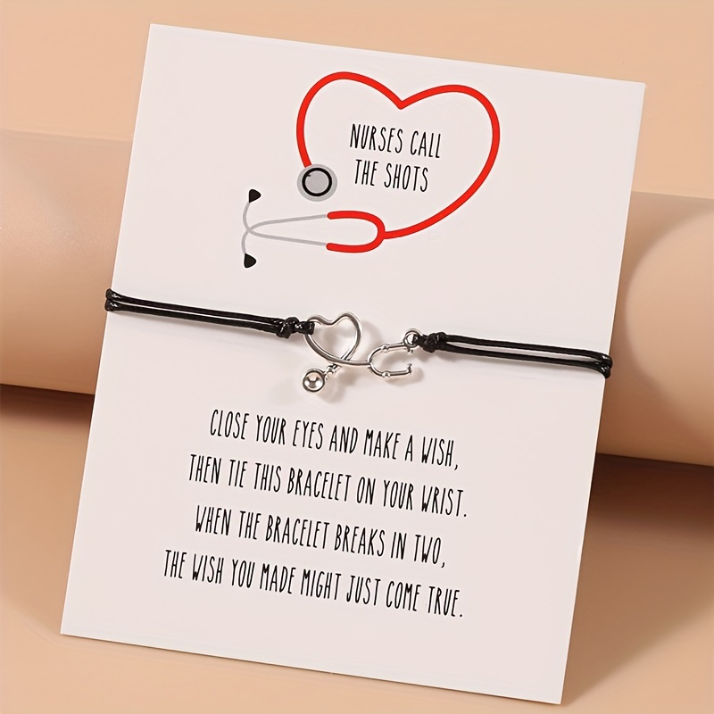 Creative Stethoscope Wax Thread Braided Adjustable Bracelet - Temu Ireland