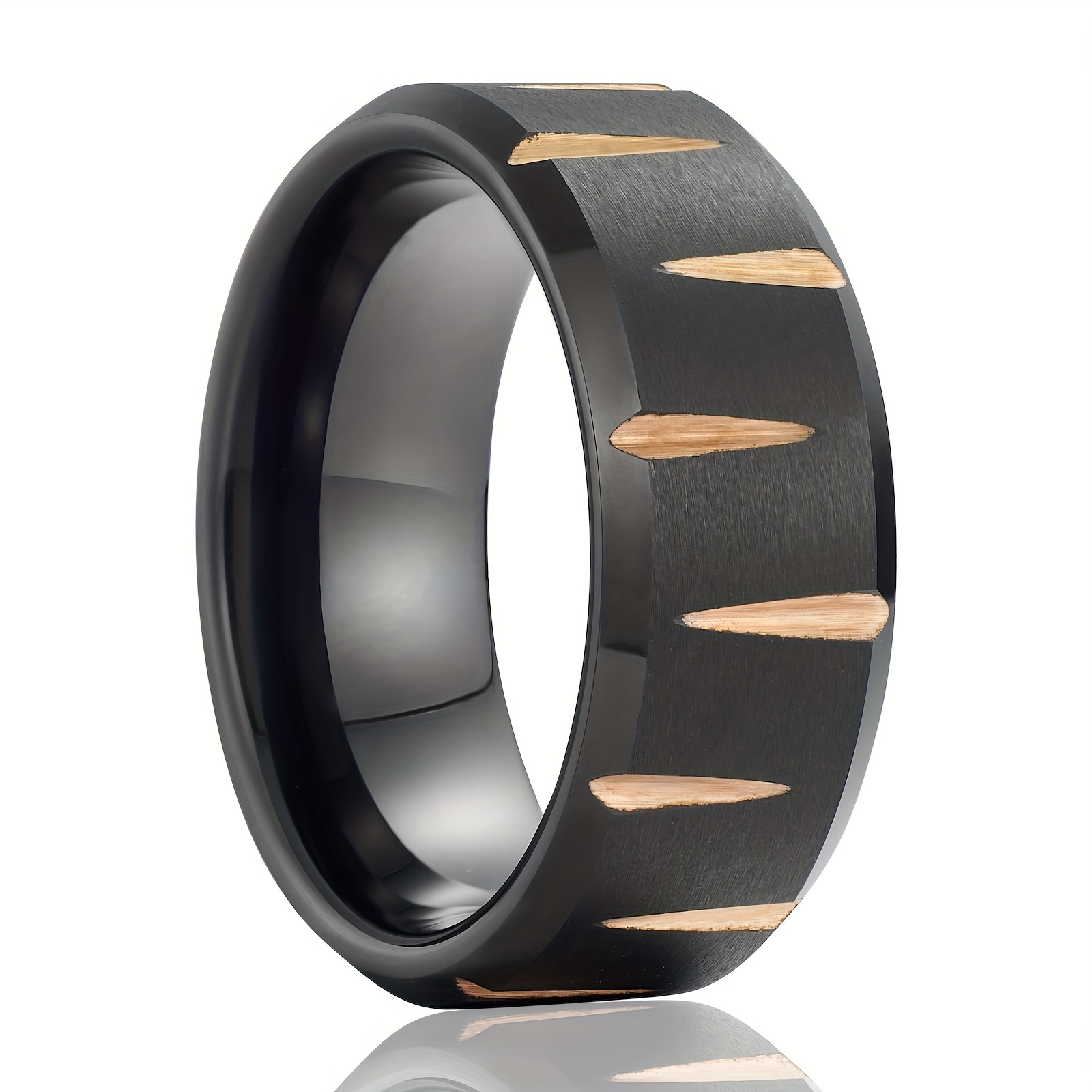 1 Fashion Trendy Men's Tungsten Steel Ring, Women's Wide Electroplated ...