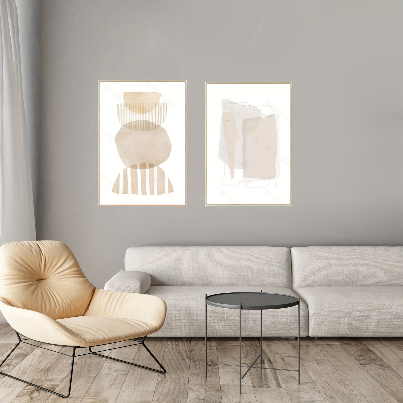 Canvas Poster Earth Tone Abstract Geometry Painting Art - Temu United ...