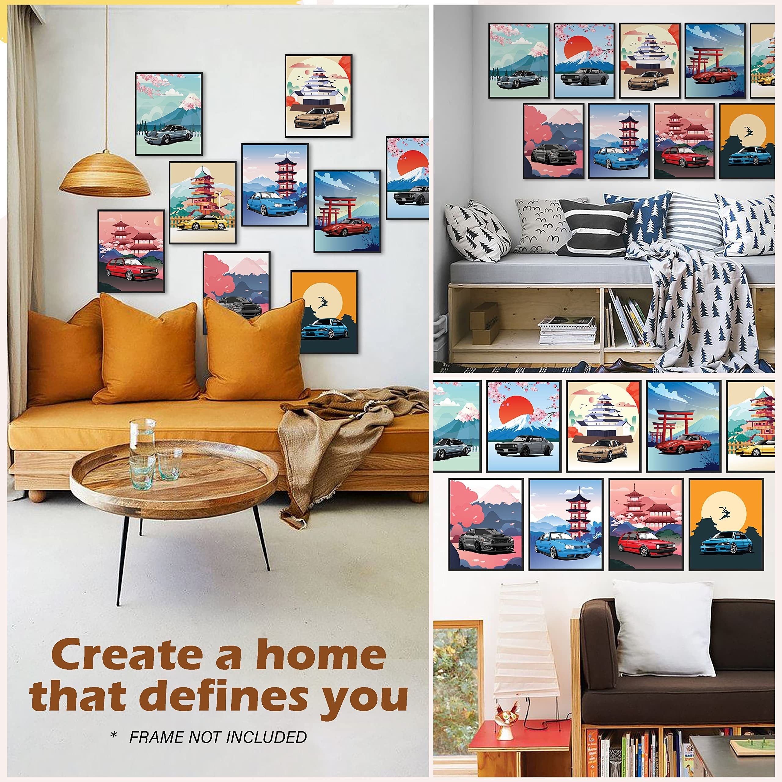 Unframed Canvas Wall Art Jdm Cars Posters For Men Vintage - Temu