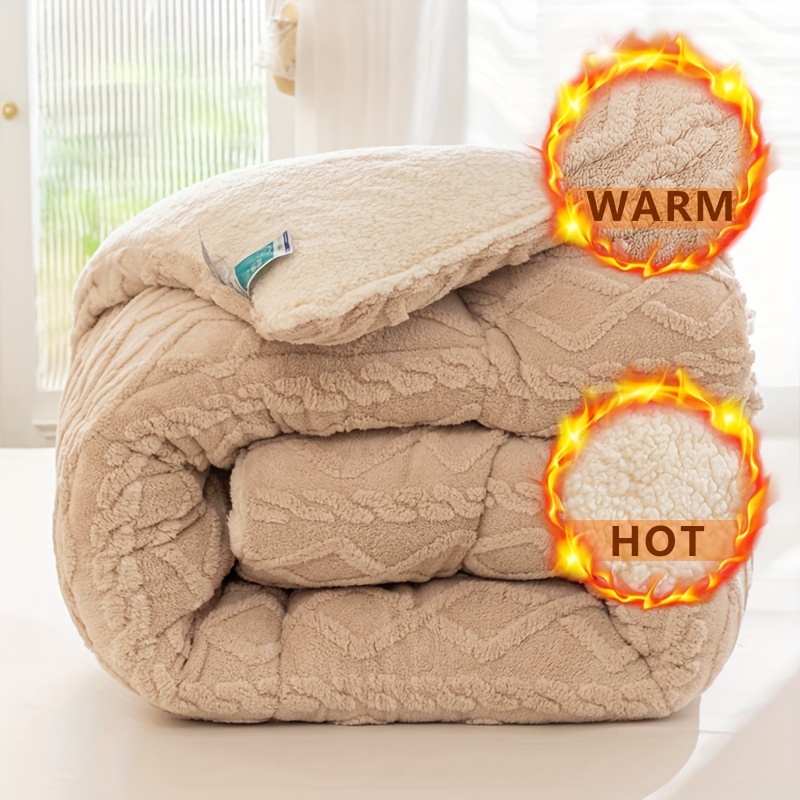 Autumn And Winter Thickened Duvet Warm Taffeta Sherpa Quilted Duvet ...