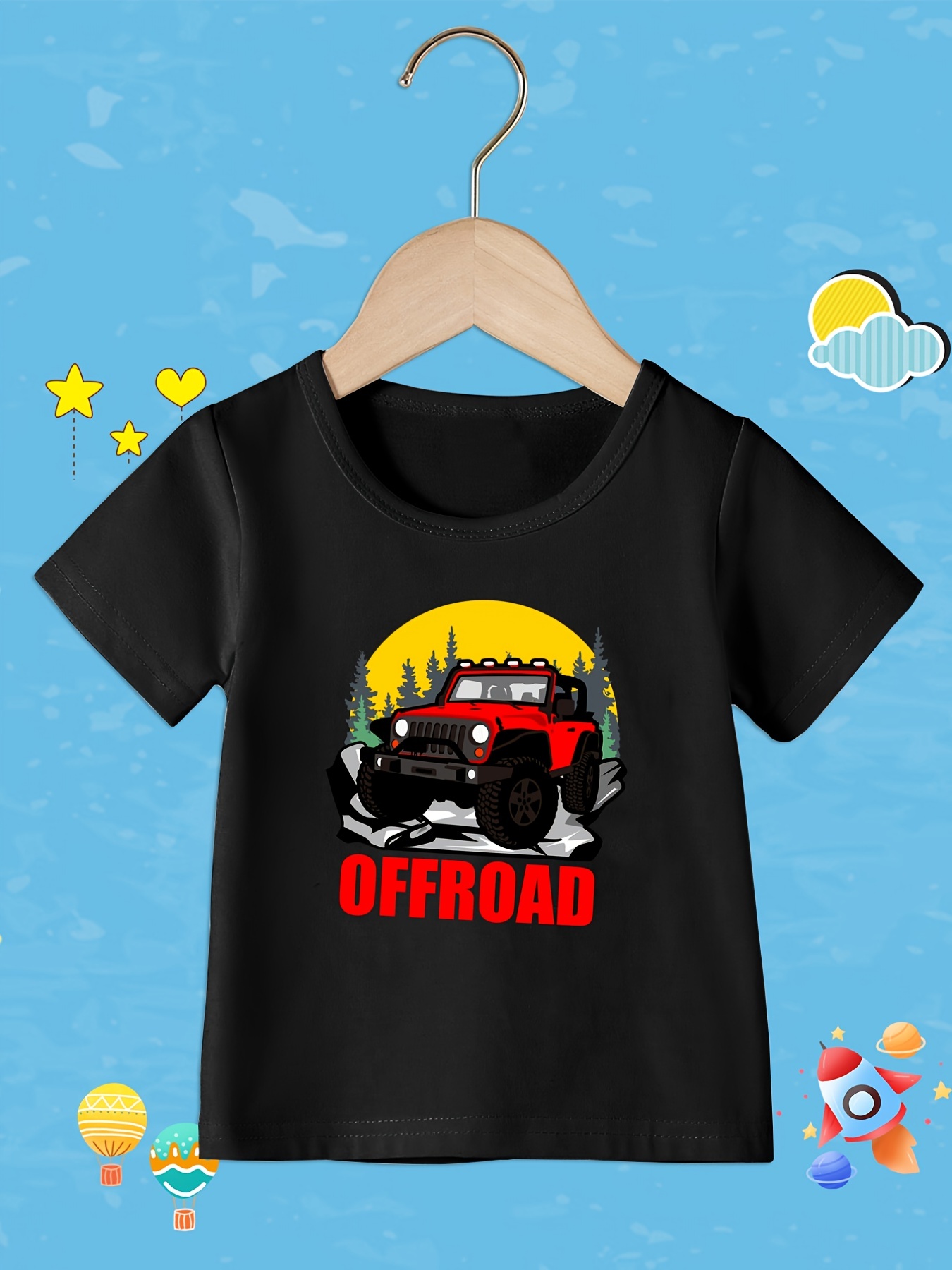 Red road Vehicle Print T Shirt Tees Kids Boys Casual Short - Temu New Zealand