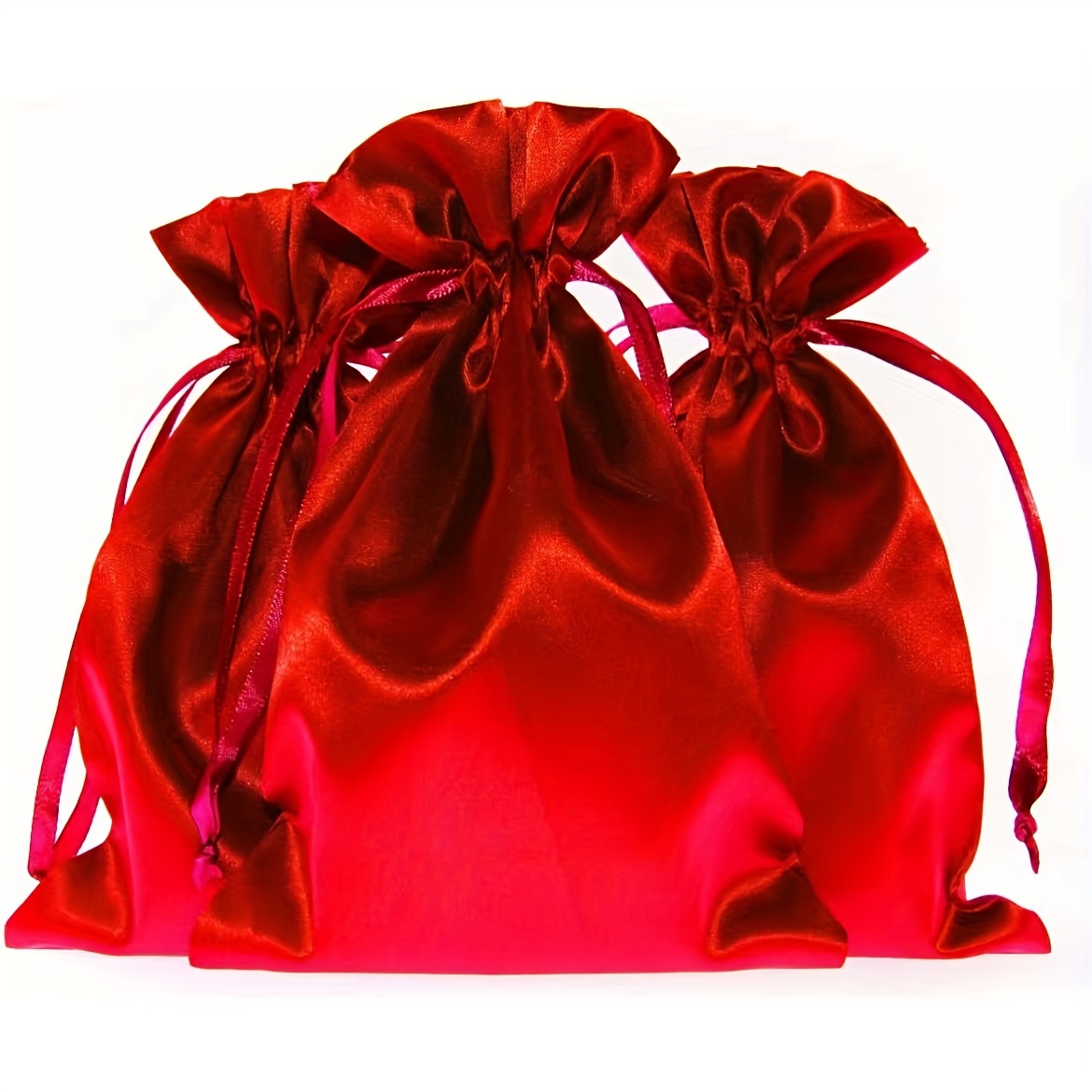 Red Satin Gift Bags Jewelry Bags Wedding Favor Drawstring - Temu Ireland