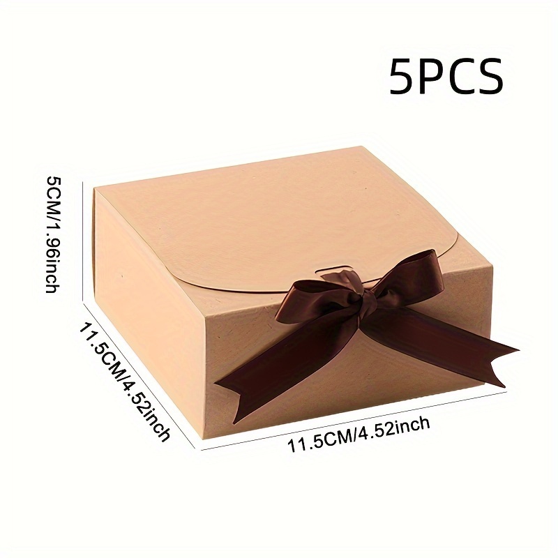 5pcs, Brown Birthday Gift Box Square Packaging Gift Box, Small Business ...