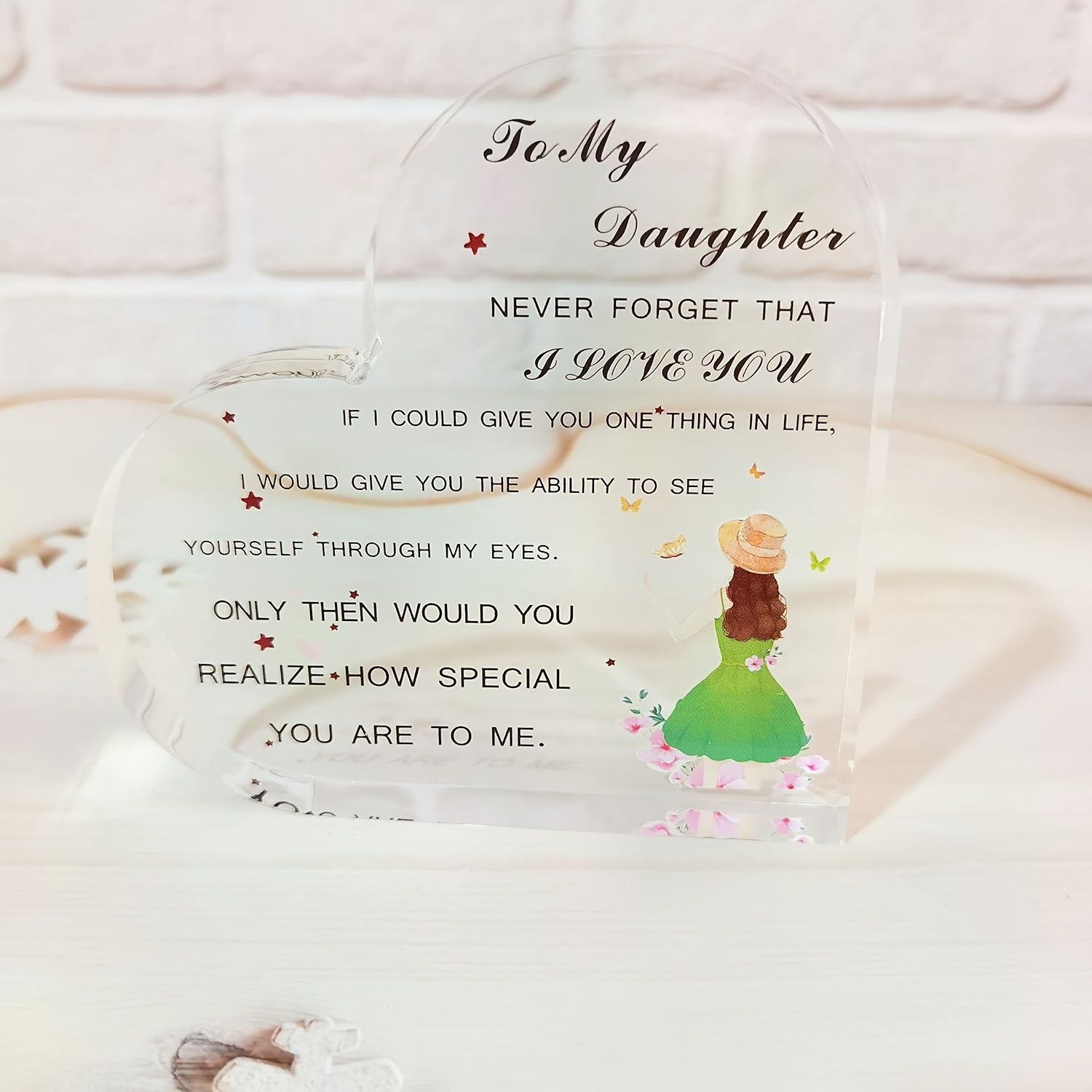 Acrylic Heart Gift Daughter Inspirational Quotes Birthday - Temu Ireland