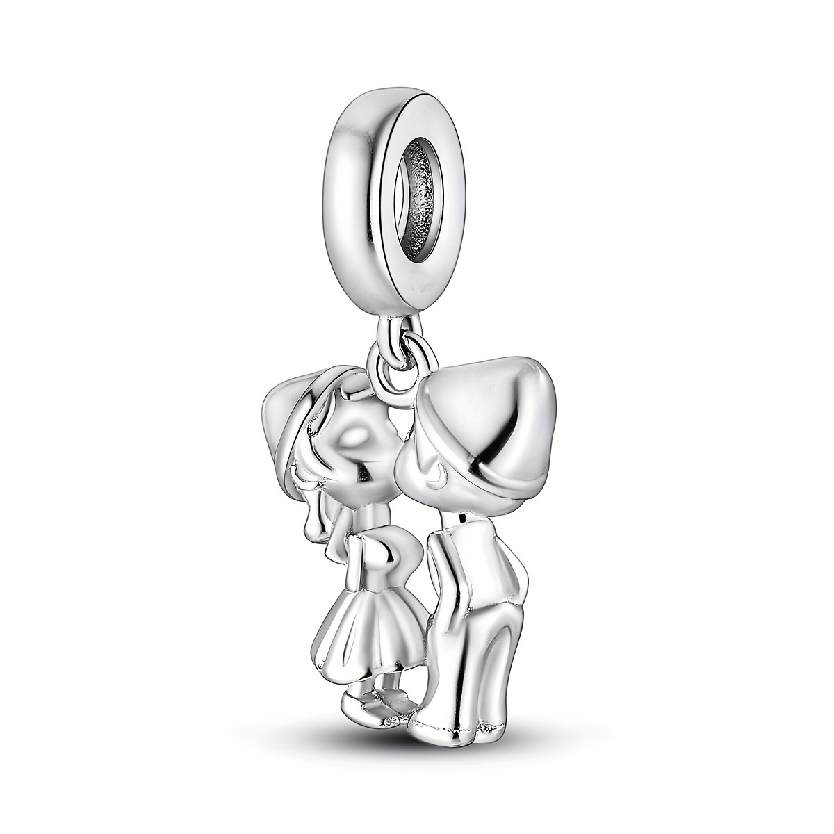 925 Silver Plated Entwined Hearts Double Romantic Love - Temu United ...