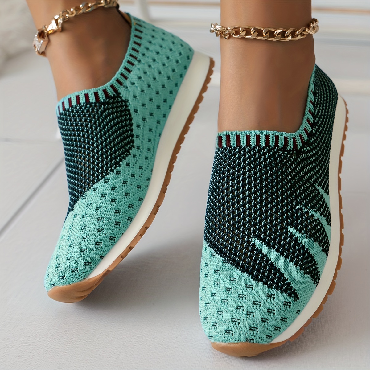 Mujeres Zapatillas Punto Transpirables Zapatos Casuales - Temu Mexico