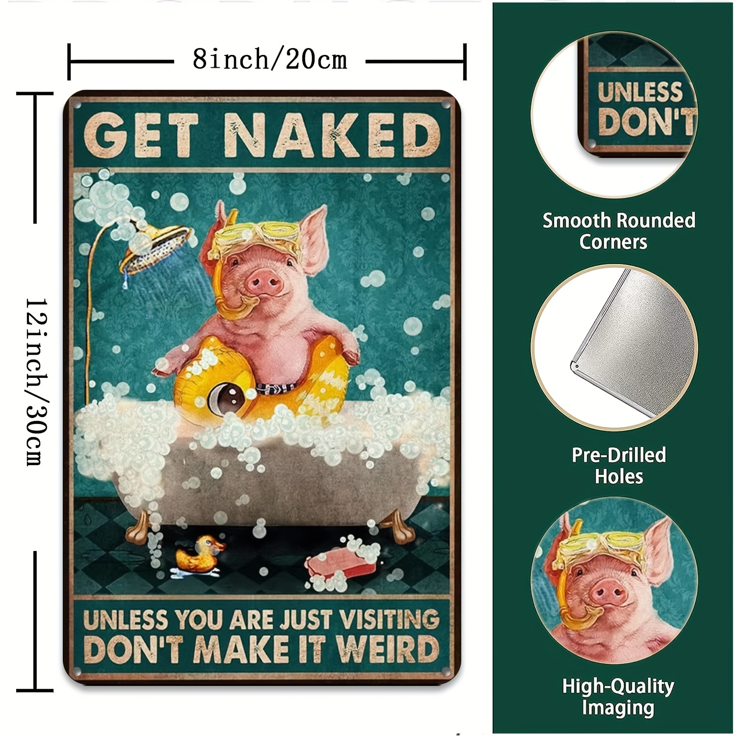 Funny Metal Tin Sign Pig Bathroom Decor Cafe Garage Home - Temu Australia