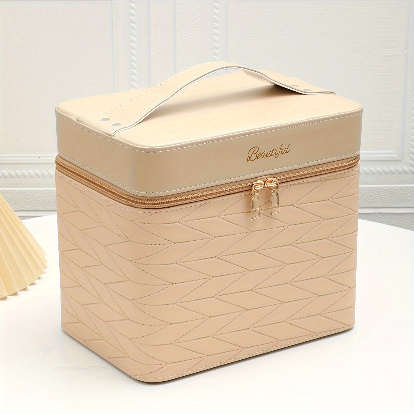 Trendy Double opened Four box Cosmetic Case Portable Argyle - Temu ...