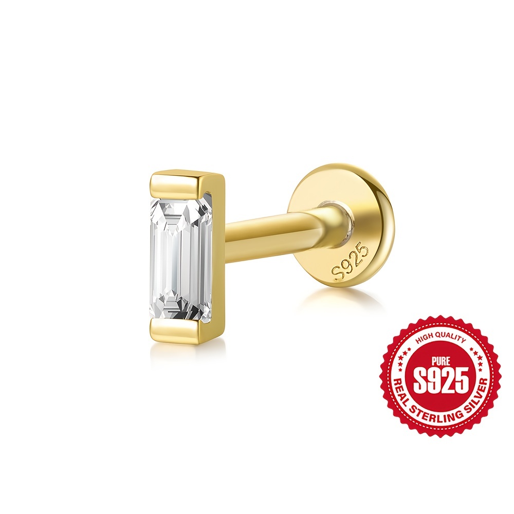 Mini 925 Sterling Silver Stud Earrings Cartilage Earrings - Temu New Zealand