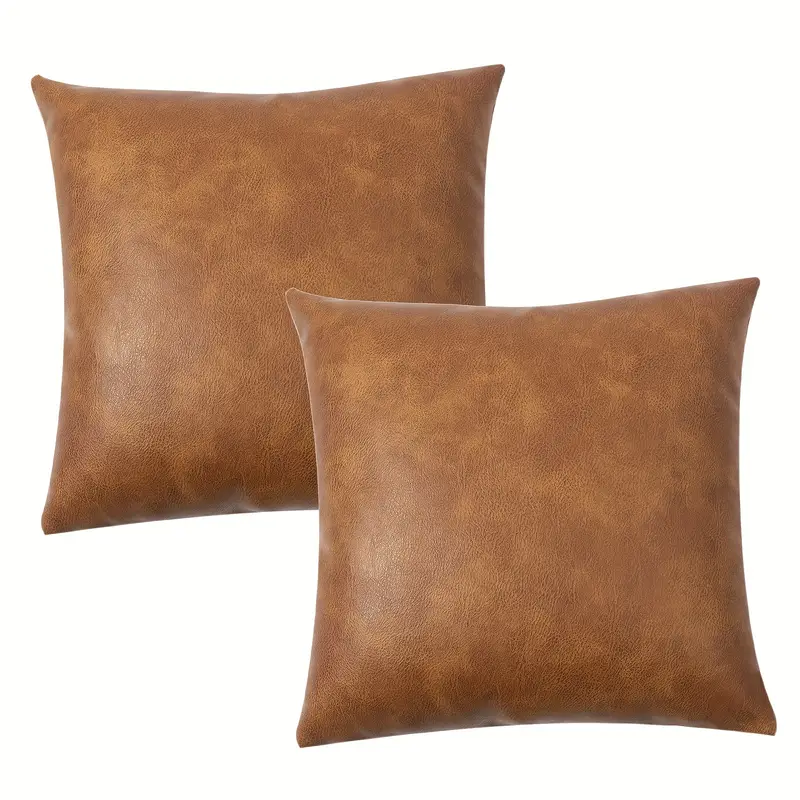 Faux Leather Throw Pillow Covers Modern Brown Outdoor Temu Ireland