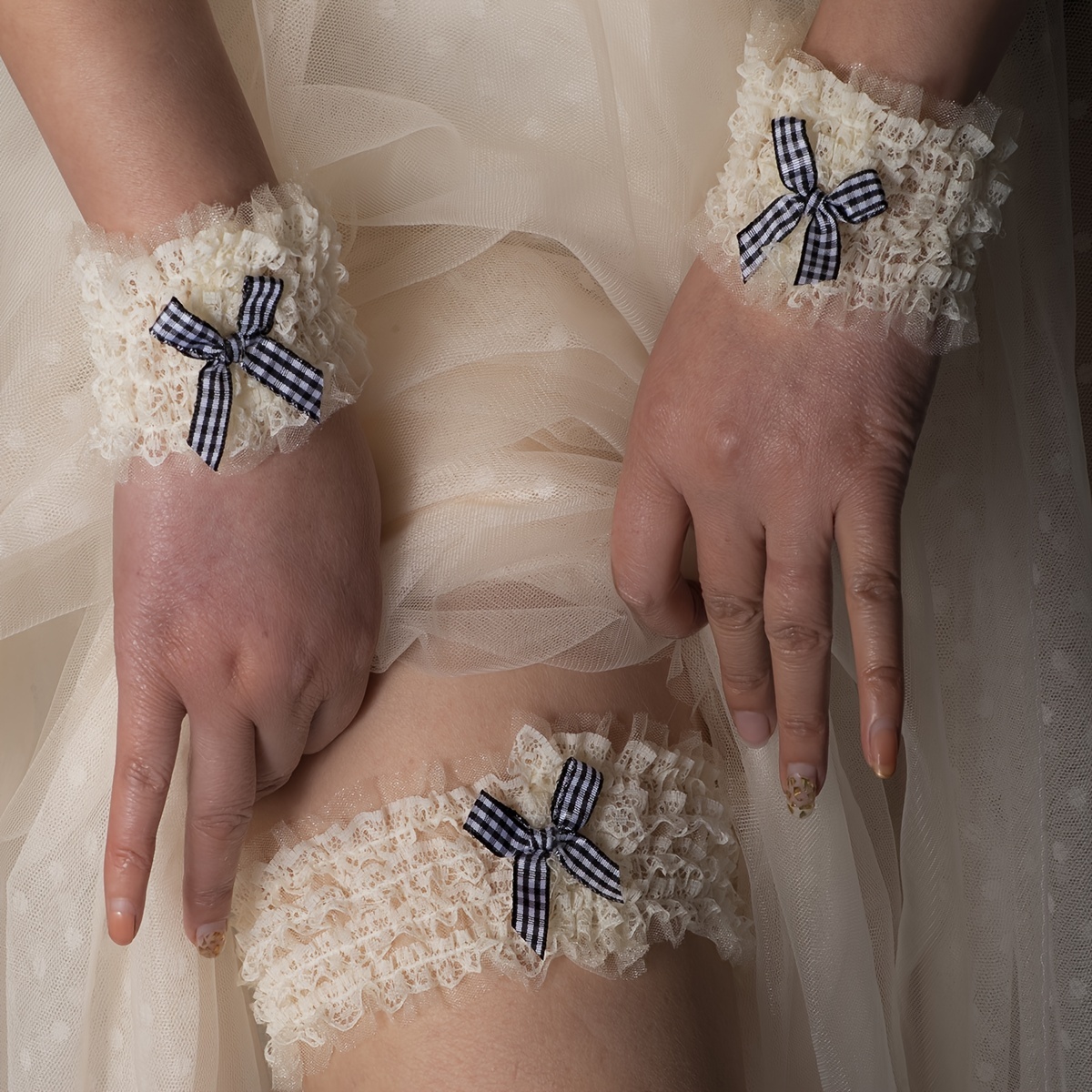 3pcs Black Plaid Bowknot Wedding Bridal Garter Set Flower - Temu New ...