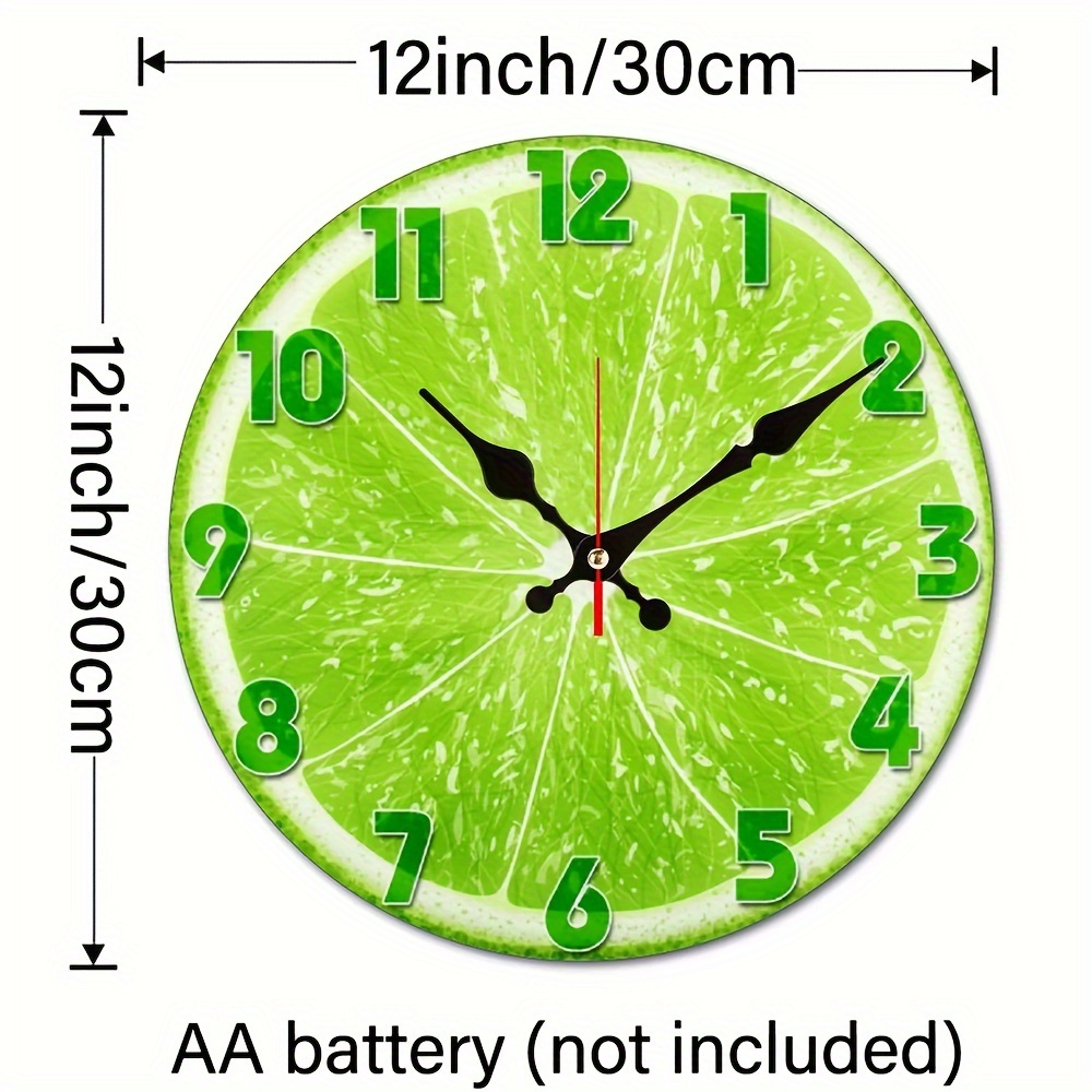 Orange Wall Clock Green Silent Non Ticking Battery Operated - Temu Canada