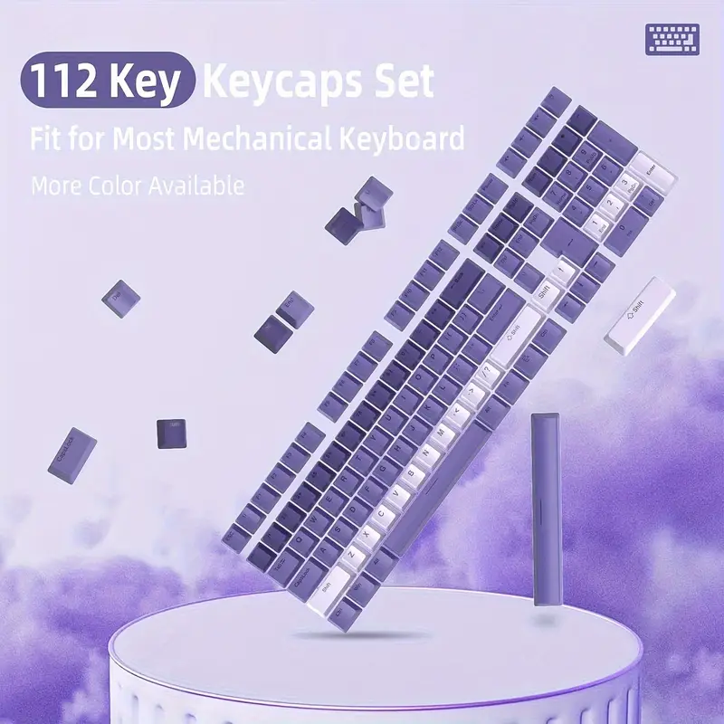 어택 샤크 Abs 키캡 104개 키 Oem 프로필 더블샷 키캡 세트 Us 레이아웃 기계식 키보드용 Temu Republic