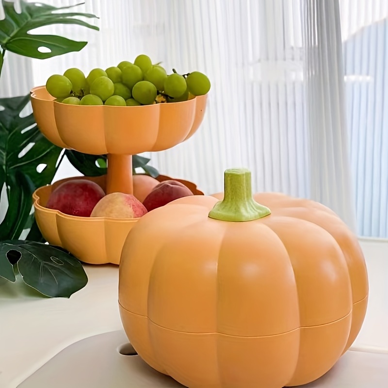 Pumpkin Snack Container Two Tier Dessert And Snack Server