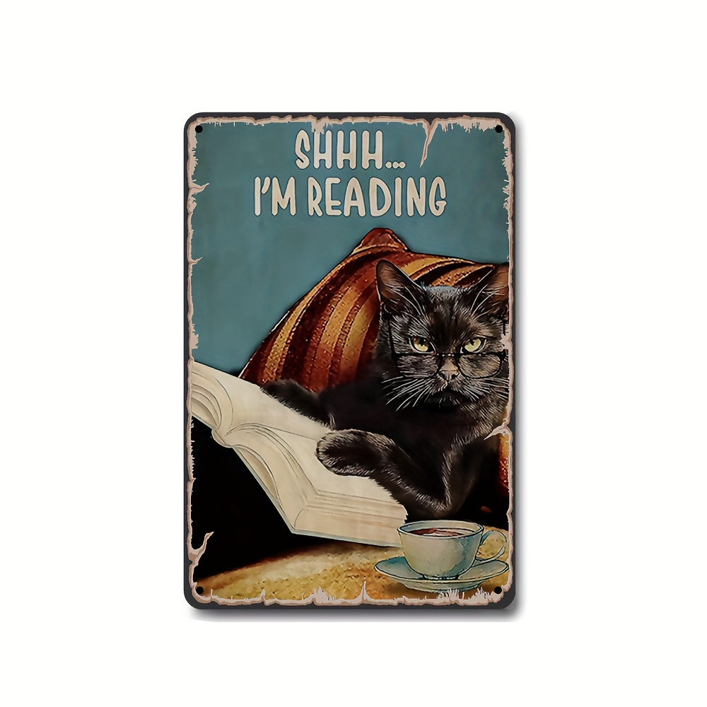 " 'm Reading" Metal Tin Sign Vintage Plaque Decor Wall Art - Temu Ireland