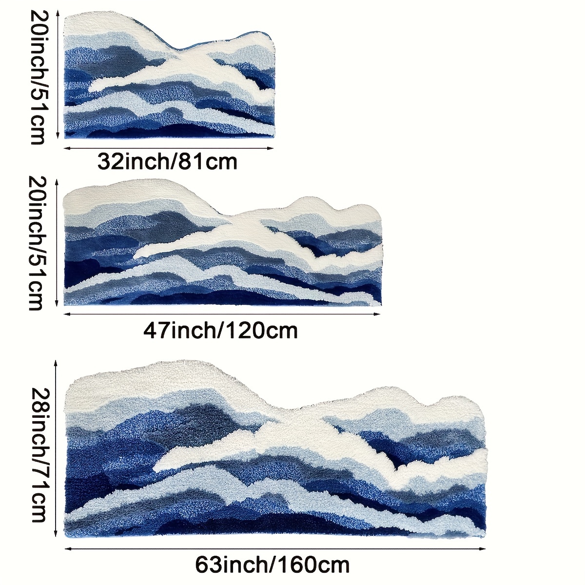 Special shaped Wave Pattern Flocked Floor Mat Lightweight - Temu