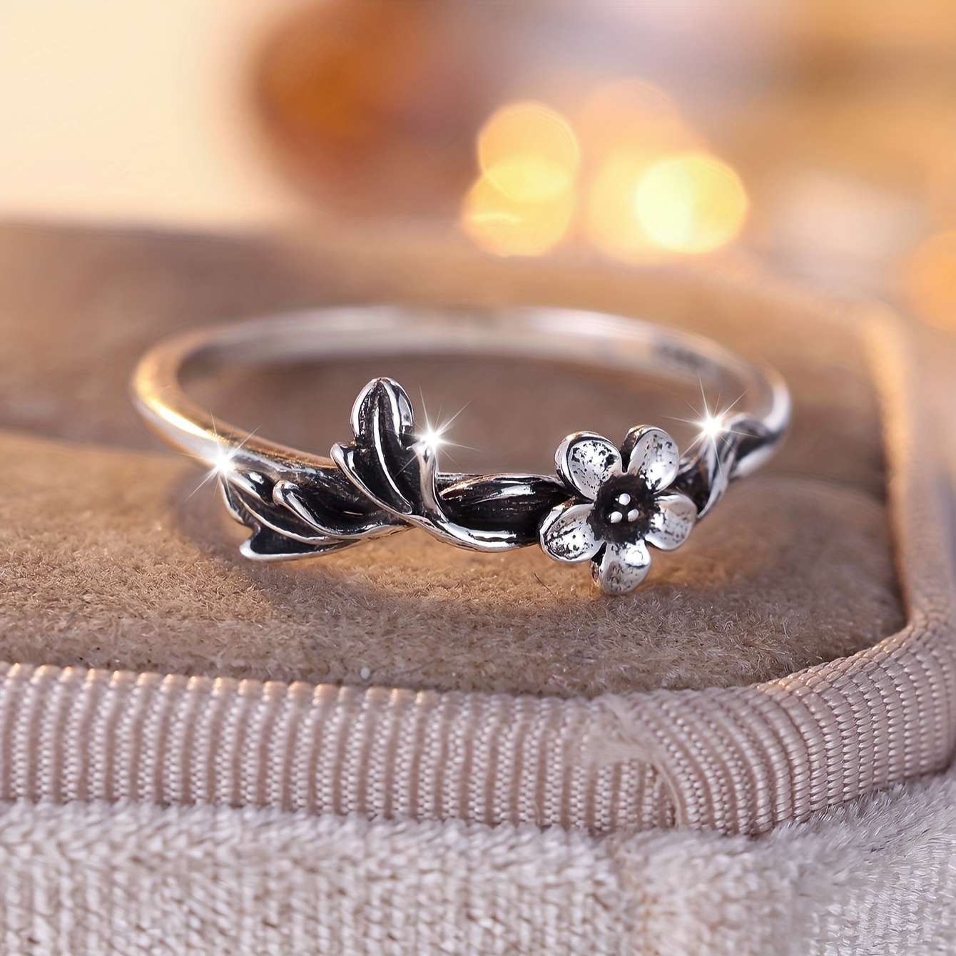 925 Sterling Silver Promise Ring Retro Flower Design Symbol - Temu ...