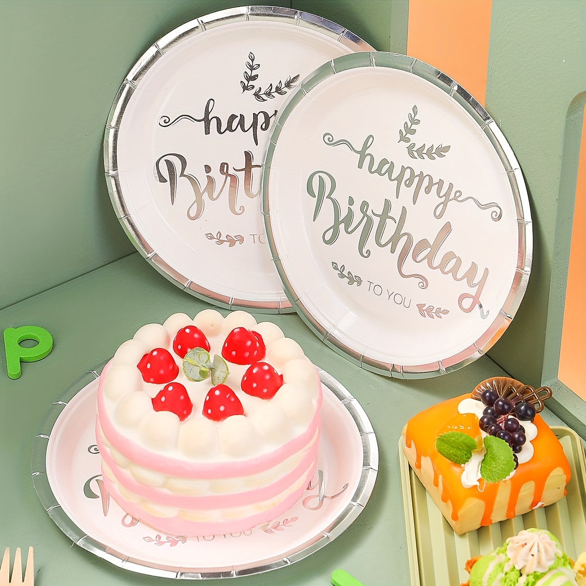 Silvery Birthday Party Disposable Paper Plate Party Supplies - Temu New ...