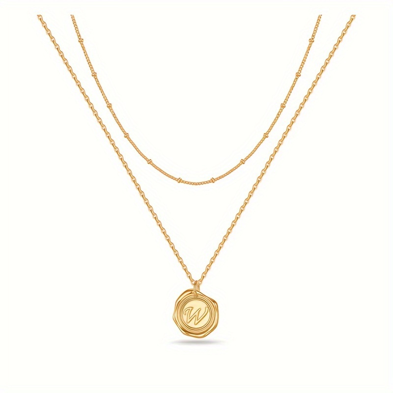 Layered Initial Necklaces Women 14k Plated Cable Chain - Temu United ...