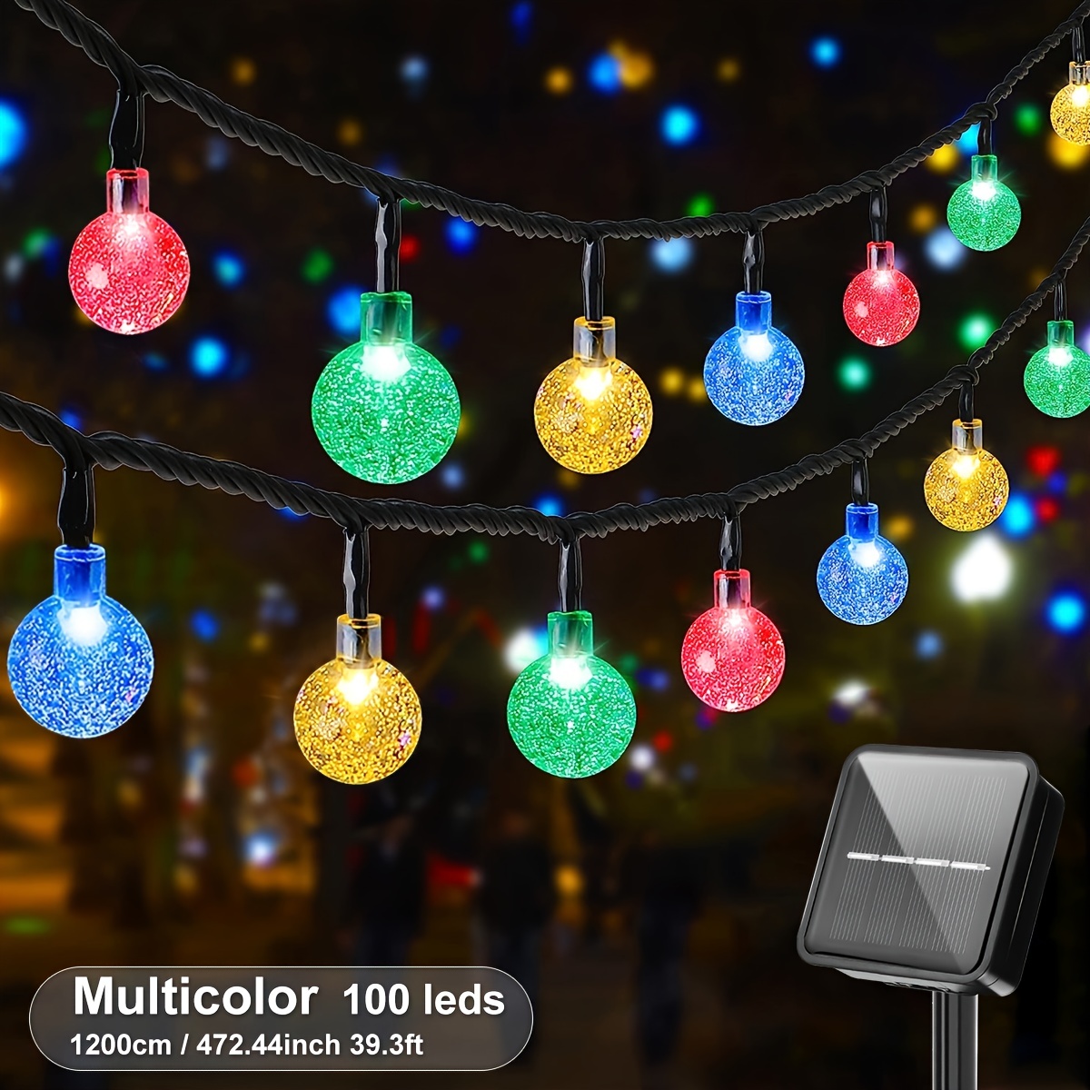 Solar Christmas Lights Crystal Globe String Lights - Temu Australia