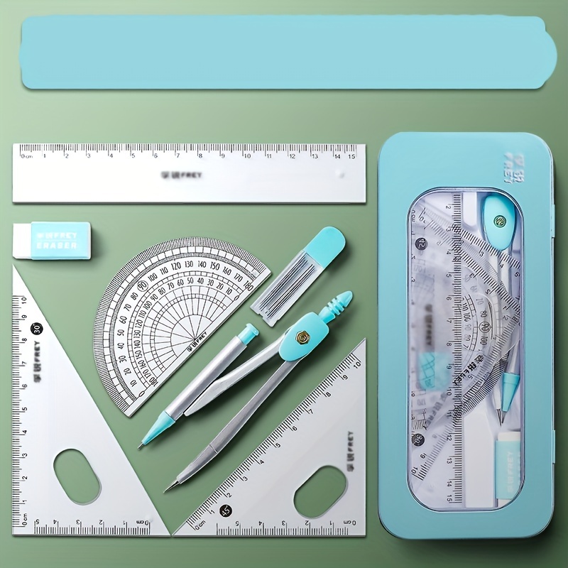 Student Exam Ruler And Compass Multi piece Set Measurement - Temu Canada