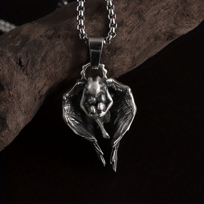 Fashion Exquisite Guardian Sleeping Angel Wings Necklace Men - Temu ...
