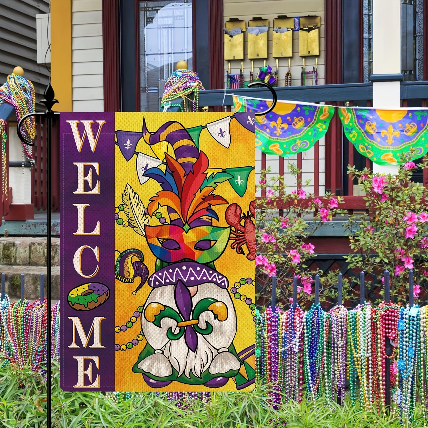 garden flag 12x18 double sided burlap gnomes garden flags - Temu Canada