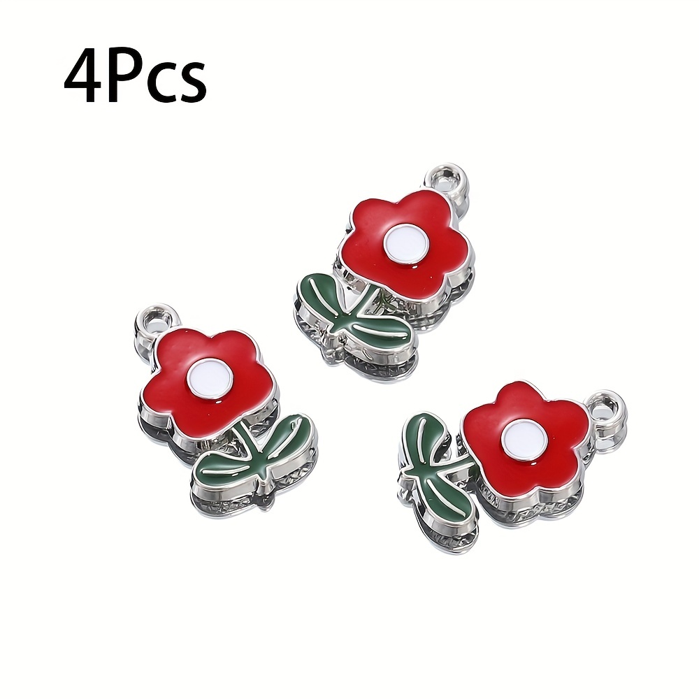 Cute Colorful Flower Design Alloy Enamel Pendants For Bracelet Keychain ...