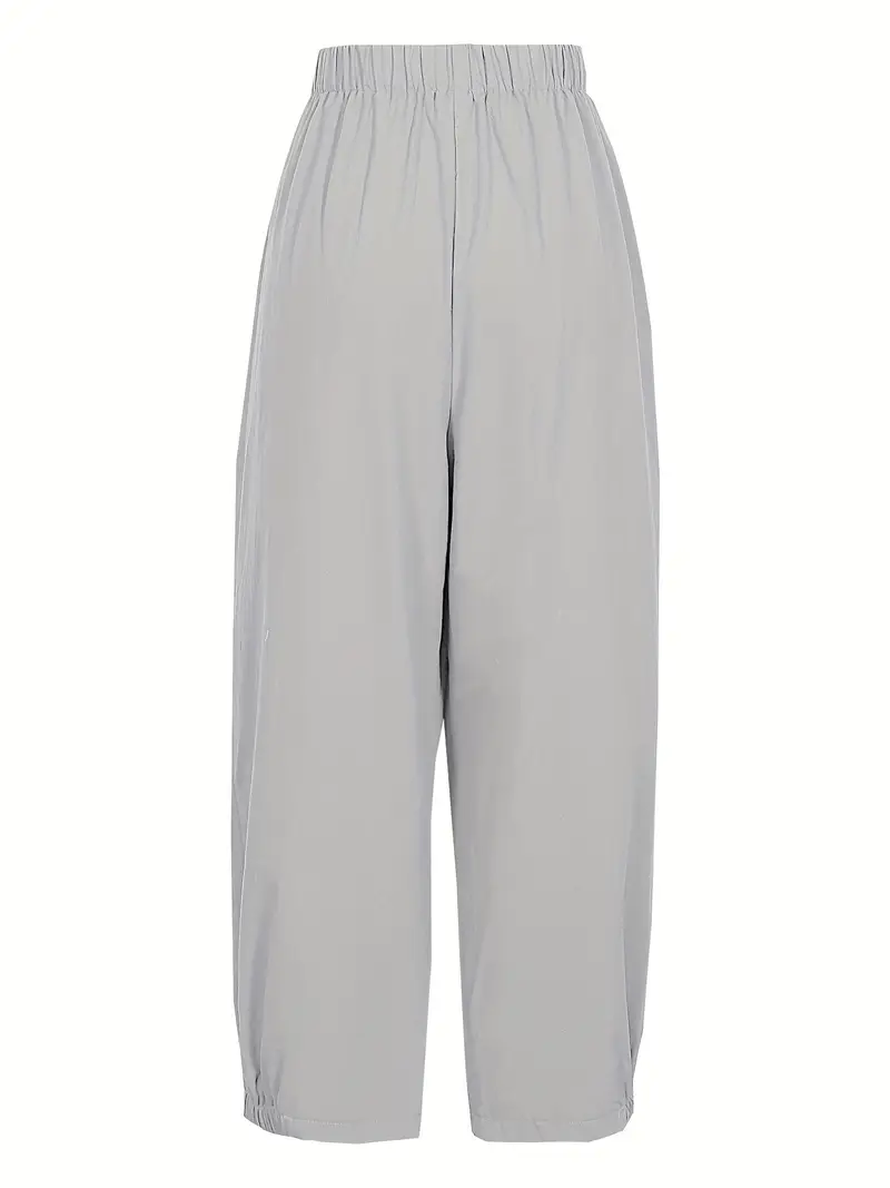 Plus Size Casual Pants Womens Plus Solid Drawstring Temu