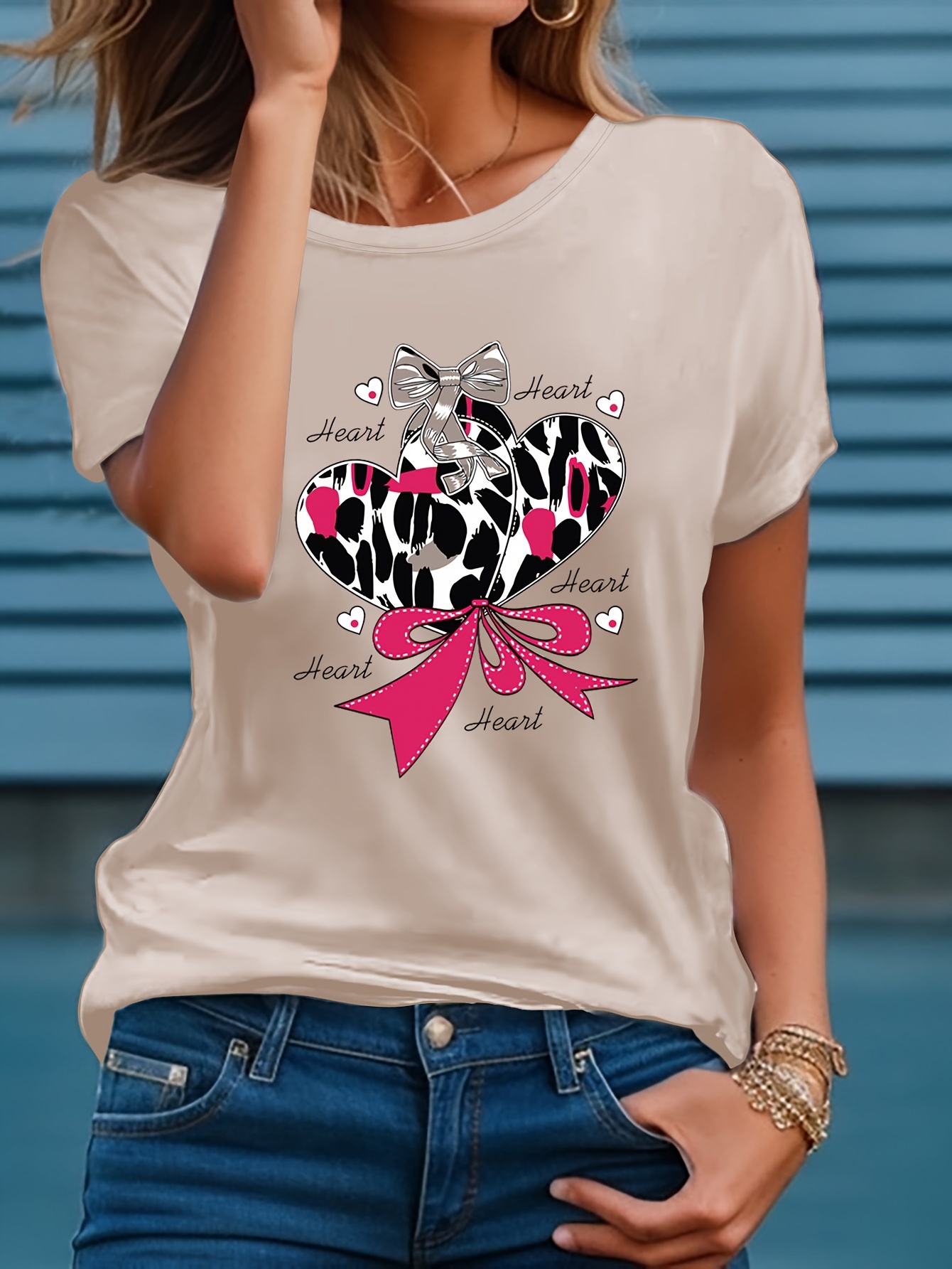 Graphic Print T shirt Short Sleeve Crew Neck Casual Top - Temu Philippines