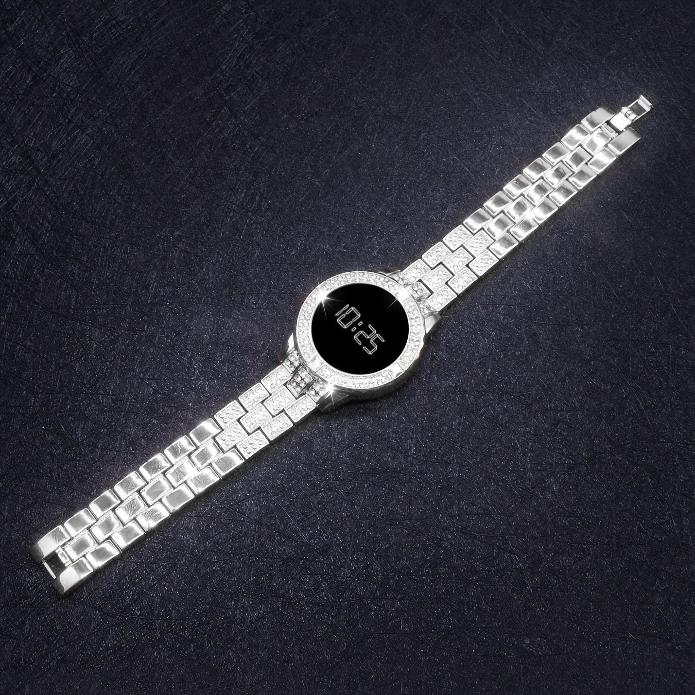 2pcs Set Rhinestone Watch Full Rhinestone Bracelet Gift Box Set ...