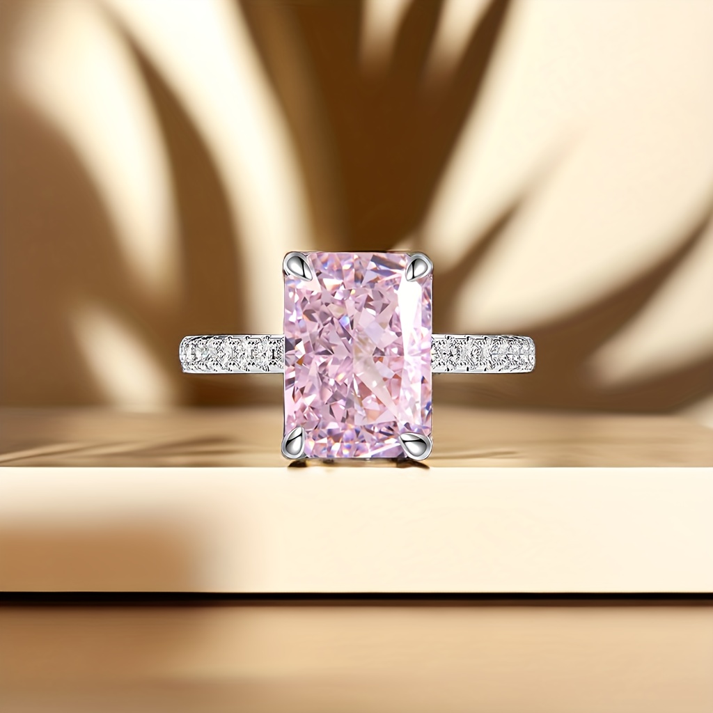 Cubic Zirconia Light Light Purple Rectangular Ice Cut - Temu United Kingdom